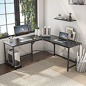 L-Shaped Desk Computer Corner Desk, L Shaped Home Office Desk, Large Gaming Desk Sturdy Writing Desk Writing Workstation, Simple Modern Gaming Desk, Black