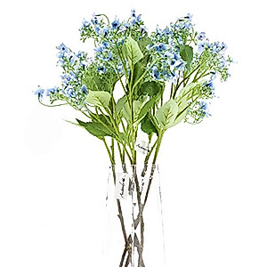 Artificial Faux Blue Flowers Tall Wedding Picks Faux Stems 24.4"(WildHydrangeaSpray) Floral Arrangement Rustic Decoration Crafts Home Decor Holiday Wedding Parties 6Packs (Blue)