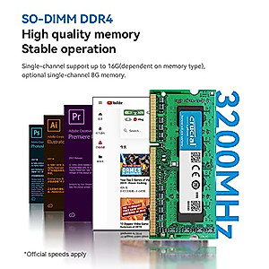 Beelink MINIS 12 Mini PC with Processor N95 (4C/4T), 16G DDR4/500G SSD 4K UHD, Dual HDMI Ports, WiFi5, BT4.2 Gigabit Ethernet Micro Computer Support Auto Power On, WOL