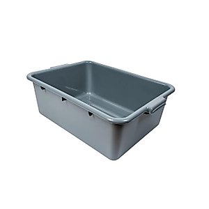 Soro Essentials- 21-1/4" x 17-1/4" x 7" Deep Plastic Commercial Bus Box Tub Gray Color- Utility Bus Tub Food Service Bus Tub Wash Basin Dish Tub for Kitchen Organizer Storage