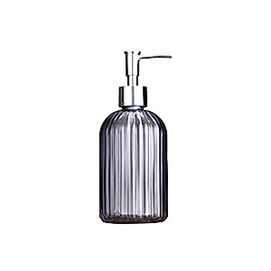 Soap Pump Dispenser 400ml Refillable Glass Soap Dispenser for Bathroom Countertop Kitchen Room，Empty Liquid Soap Dispenser Bottle, Home Hotel Bathroom Accessories Bottles Dispenser (Color : D)