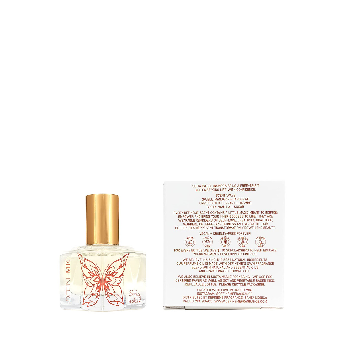 DefineMe Natural Perfume Oil, Sofia Isabel, 0.3 FL OZ, Rollerball, Roll-on Perfume Applicator