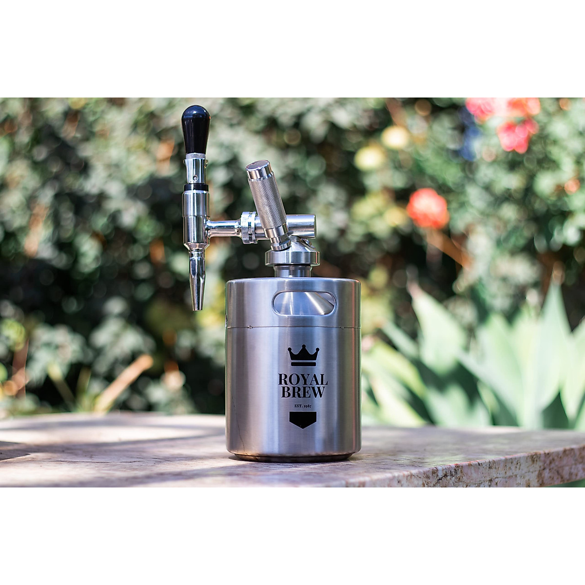 The Original Royal Brew Nitro Cold Brew Coffee Maker - Gift for Coffee Lovers - 64 oz Home Keg, Nitrogen Gas System Coffee Dispenser Kit
