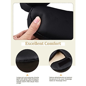 EBANKU Black Universal Adjustable Face Cradle Massage Table Bed, Lightweight Aluminum Face Cradle and Pillow 3" Foam Set