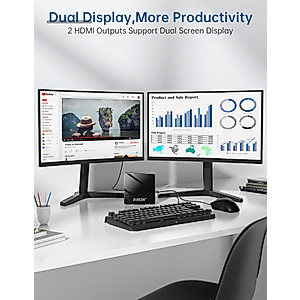 AWOW Mini PC Desktop Computer Intel Celeron J3455 6GB DDR4 128GB SSD/Burst Frequency 2.2 GHz/Dual LAN/ 2.4G+5G Dual Band WiFi/4K /Bluetooth/HDMI/5 USB3.0 Ports Micro PC