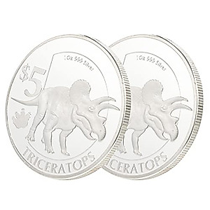 TOYANDONA 2pcs Dinosaur Commemorative Coins Embossed Dinosaur Challenge Coin Commemorative Coins Triceratops