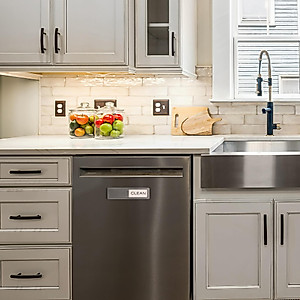 Dishwasher Magnet Clean Dirty Sign - Stainless Steel Dishwasher Magnetic Sign - Clean & Dirty Dishwasher Slider Easy to Indicator - Kitchen Gadgets