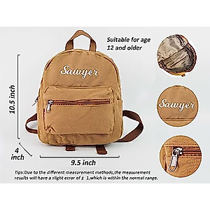 MT WORLD Personalized Vintage Backpack Small Mini Backpack Travel Canvas Backpack for Women Custom Monogram Backpack College Vintage Canvas Mini Backpack