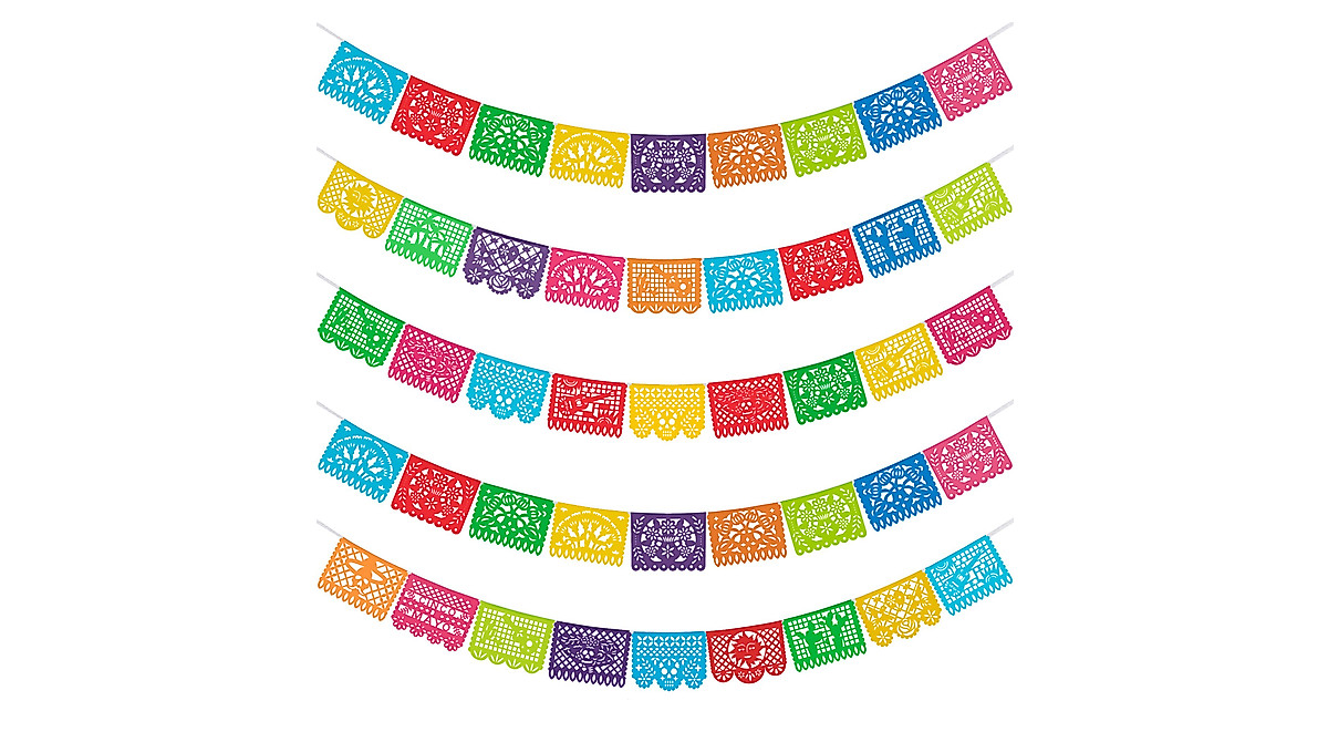 HOOJO 5 Packs of Colorful Mexican Party Banners