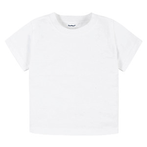 Gerber Baby Toddler 5-Pack Solid Short Sleeve T-Shirts Jersey 160 GSM, White, 18 Months