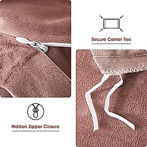 Grassix Velvet Queen Duvet Cover Set, Luxury Velour Duvet Cover 3 Pcs Duvet Cover Sets with 2 Pillowcases, Super Cozy Comforter Cover Sets Zipper Closure with 8 Corner Tie for All Seasons