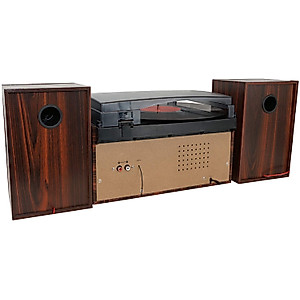 Boytone BT-28MB, Bluetooth Classic Style Record Player Turntable with AM/FM Radio, CD/Cassette Player, 2 Separate Stereo Speakers, Record from Vinyl, Radio, and Cassette to MP3, SD Slot, USB, AUX