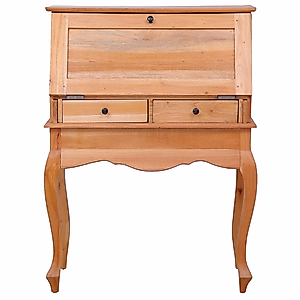 vidaXL Solid Mahogany Wood Secretary Desk Drawers 30.7" Office Workstation