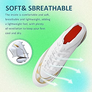 Soccer Cleats Mens Football Cleats Women Tacos de Futbol para Hombre Soccer Shoes for Big Boy Tacos de Futbol Zapatos de Futbol para Hombres Outdoor Soccer Shoes High Top Football Boots AG/FG