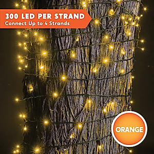 Joiedomi 300 LED Orange Halloween String Lights with 8 Modes 98.1FT Green Wire for Indoor Outdoor Holiday Décor Halloween Event Decoration, Tree, Eaves, Haunted House Theme Party