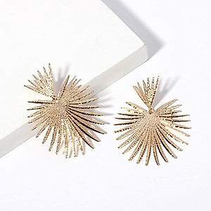 LANTAI 12 Pairs Fashion Statement Earrings Boho Geometric Dangle Earrings Gold Hoop Earrings for Women Gift Jewelry