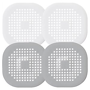 Kaxich Sink Strainer Protector, 4 Pcs Silicone Drain Protector with Sucker, Shower Drain Covers Hair Catcher, Sink Strainer Plug Filter Trap for Bathroom, Bathtub and Kitchen