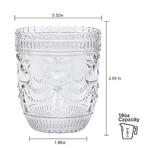 QAPPDA Vintage Drinking Glasses Set of 12,Embossed Romantic Water Glasses 10 Ounce,Clear 300ml Textured Juice Glasses Daily Glassware for Iced Coffee,Milk,Mixed Beverage