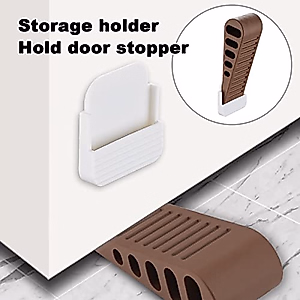 XQDWX Rubber Door Stopper, Anti-silp Soft TPR Sturdy Stackable Door Stop Wadge for Bottom of Heavy Duty Door on Multi Floor Carpet Concrete Tile Wood, 3 Pack Brown, 205DS-BR-3