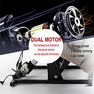 Recliner Chair Lay Flat Infinite Position Dual Motor Stand Up Lift Chair with Massage and Heat for Adults,Up to 400 LBS Recliners with 2 Remote Controls and 2 Cup Holders