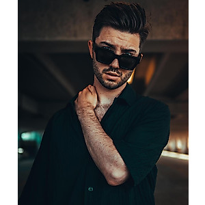 GFUIARA Trendy Square Sunglasses for Men Women Fashion Thick Rectangle Sun Glasses UV Protection Shades Designer Style