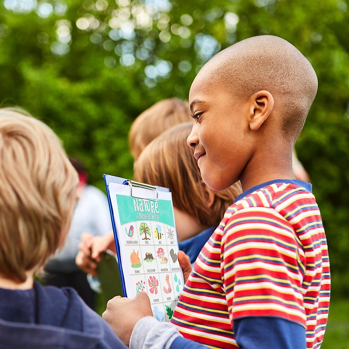 Juvale 50 Pack Nature Scavenger Hunt Cards for Kids Ages 4-8, Outdoor Find and Seek Camping Game