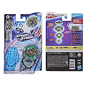 BEYBLADE Burst Surge Speedstorm Curse Devolos D6 Spinning Top Starter Pack – Balance Type Battling Game Top with Launcher, Toy for Kids