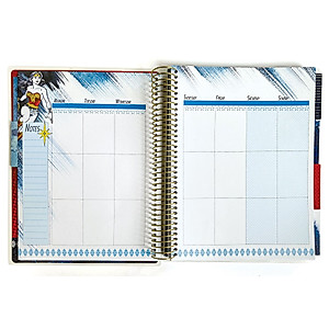 Paper House Productions DC Comics Wonder Woman 12 Month Undated 9.5" Planner with Month and Event Flag Stickers