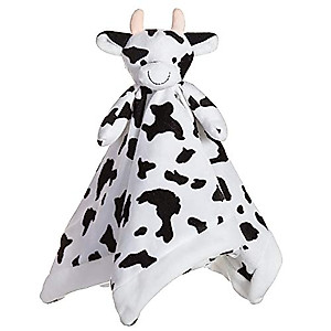 Apricot Lamb Stuffed Animals Cow Security Blanket Infant Nursery Character Blanket Luxury Snuggler Plush Baby Lovey(Cow, 13 Inches)