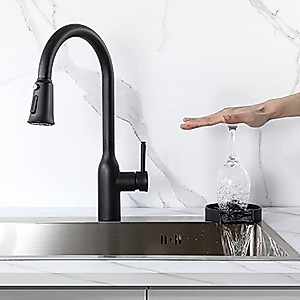 Upgraded Glass Rinser for Kitchen Sinks Matte Black, Glass Washer Cup Washer Cleaner for Home，Kitchen Sink Accessories, Bar Glass Rinser