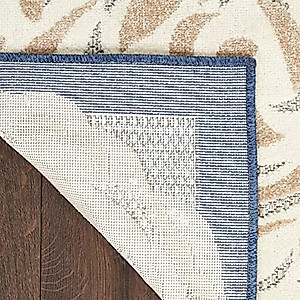 Nourison Aloha Indoor/Outdoor Blue/Grey 3'6" x 5'6" AreaRug, EasyCleaning, Non Shedding, Bed Room, Living Room, Dining Room, Kitchen (4x6)