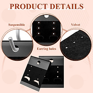 Ira Pollitt 200 PCS Black Velvet Plastic Display Cards Earring Card Holder for Earrings, Ear Studs Jewelry Accessory Display