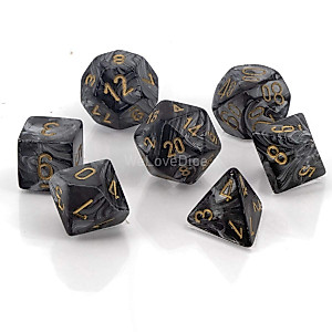 Chessex CHX27498 Dice-Lustrous Black/Gold Set