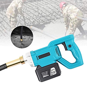 Cordless Hand-held Electric Concrete Vibrator, 800W 5000RPM Handheld Chargeable Battery Vibrator with 1M/3.3FT Vibrating Rod for Highway Guardrails, Bridge Construction, Foundation Construction (800W)