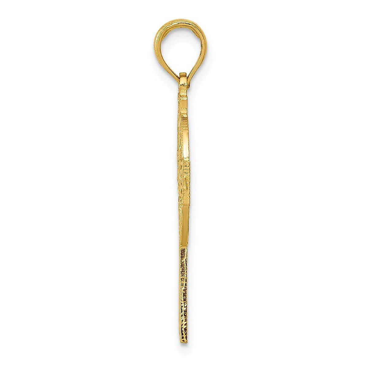 Solid 14k Yellow Gold Celtic Knot Irish Claddagh Cross Pendant Charm - 26mm x 18mm