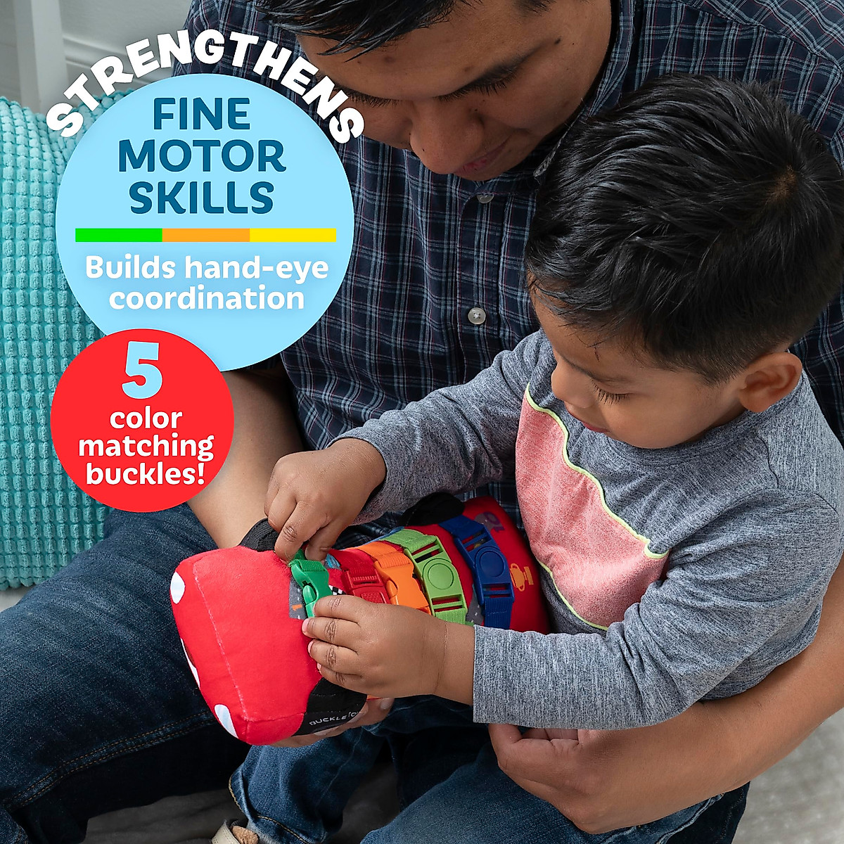 Buckle Toys - Bullet Racecar - Develop Fine Motor Skills - Sensory Learning Activity Toys - Toddler Plane Travel Essential