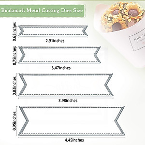 Bookmark Metal Cutting Dies DIY Craft Carbon Steel Embossing Template Metal Cutting Dies Metal Stencils Scrapbooking Tool and Thin Banner Cutting Die for Card Scrapbooking DIY (Classic Style)