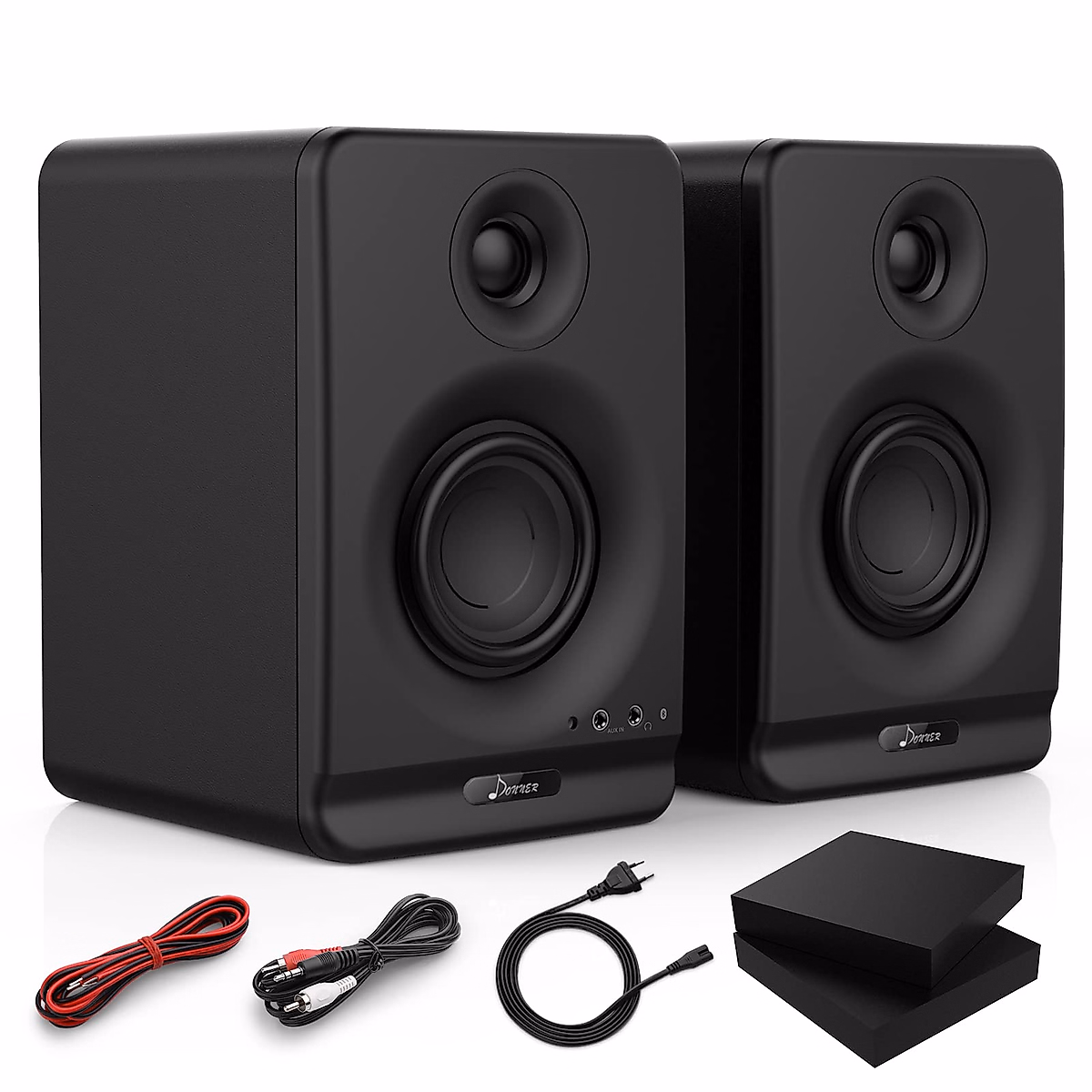 Donner Studio Monitors 3" Near Field Studio Monitors with CSR 5.0 Bluetooth, for Music Production, Live Streaming and Podcasting, 2-Pack Including Monitor Isolation Pads-New Version(Dyna3 Black)