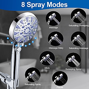 High Pressure 10-mode Detachable Shower Head & 6 Pack Replacement Shower Filter