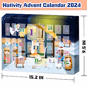 Nativity Advent Calendar 2024 Nativity Set for Kids Christmas Advent Calendar for Kids Boys Girls Teens Toddler Children Christian Religious Advent Calendar Gifts Toy