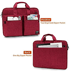 KINGSLONG Slim 17.3 inch Laptop Bag Sleeve Carrying Case with Shoulder Strap, Notebook Ultrabooks Computer Handbag Cover for Men Women Fit for Acer Asus Lenovo HP Toshiba Red