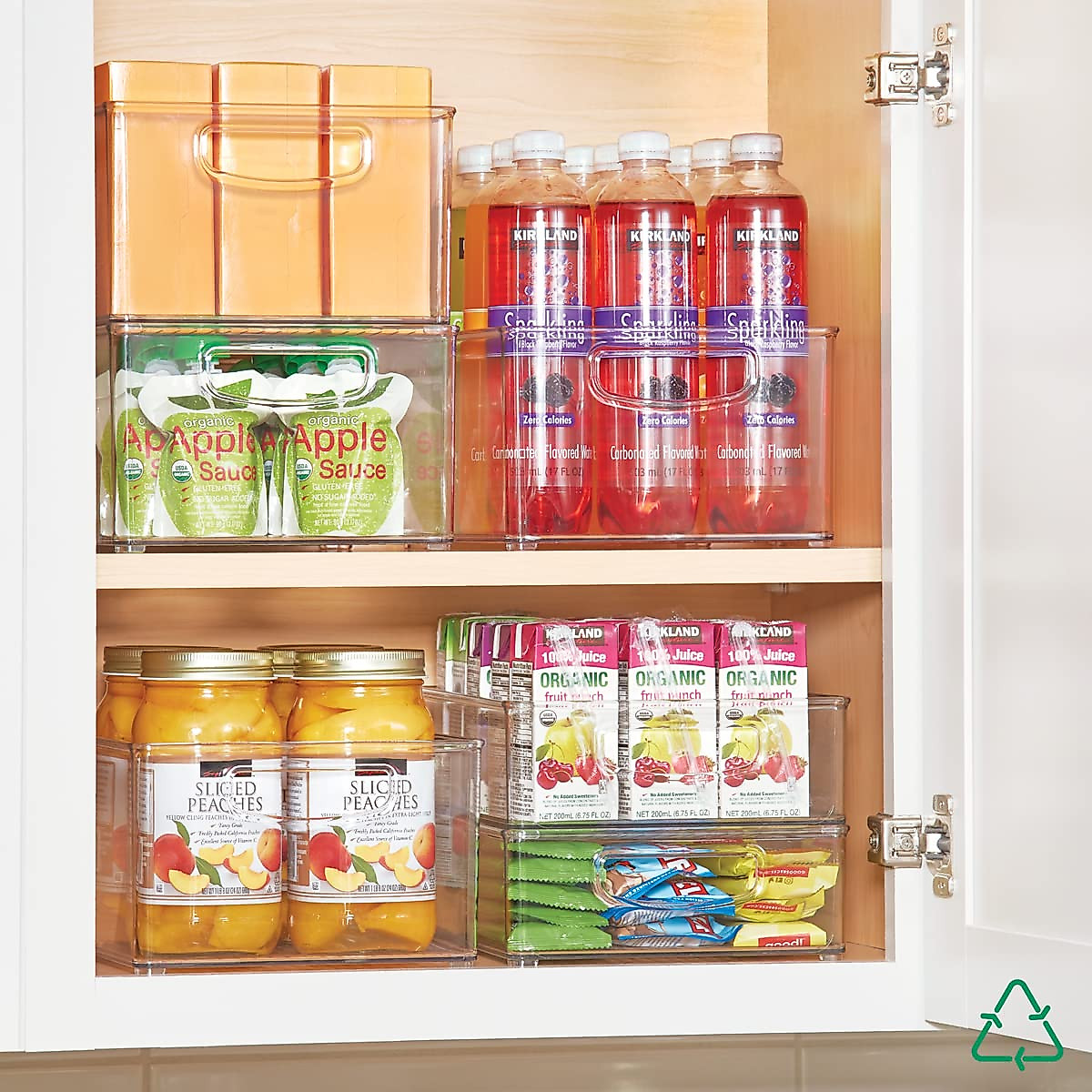 iDesign Recycled Plastic Extra-Large Bin with Easy to Grip Integrated Handles for Kitchen, Fridge, Freezer, Pantry and Cabinet Organization, The Linus Collection, 10” x 8” x 5