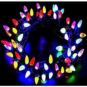 Colored Holiday Light Strings Outdoor Christmas Lights Indoor C3 Strawberry Mini Bulbs Mood Lighting Multicolor,18Ft 50LED Party Stranger Things Decorative Lights