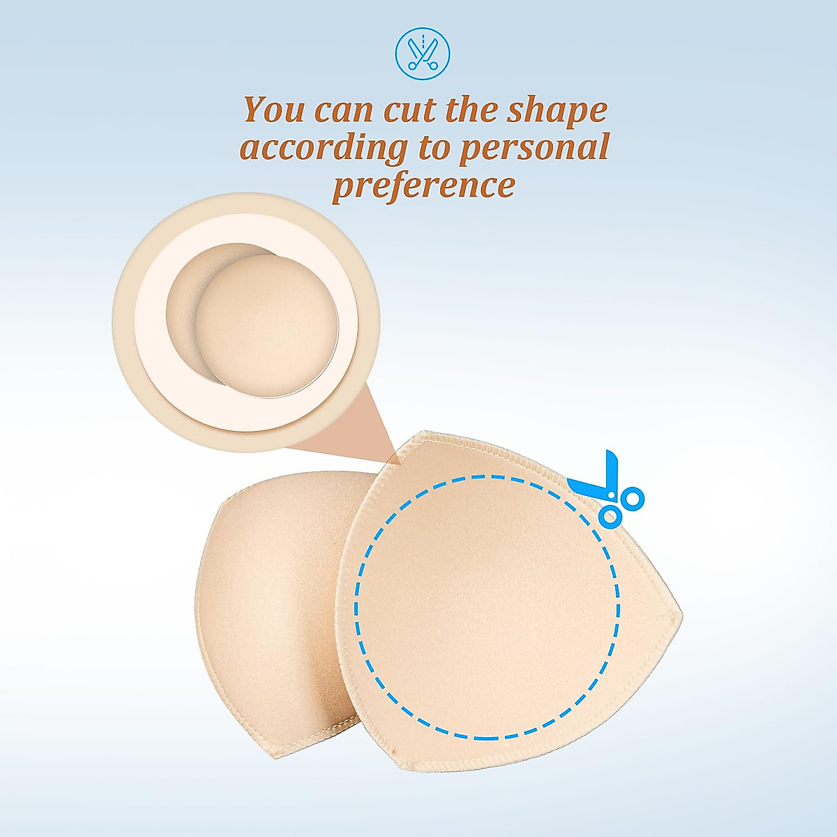 URSMART Bra Pads Inserts, Bra Cups Inserts,Removable Breathable Push up Bra Inserts for Sports Bra or Bikini Tops