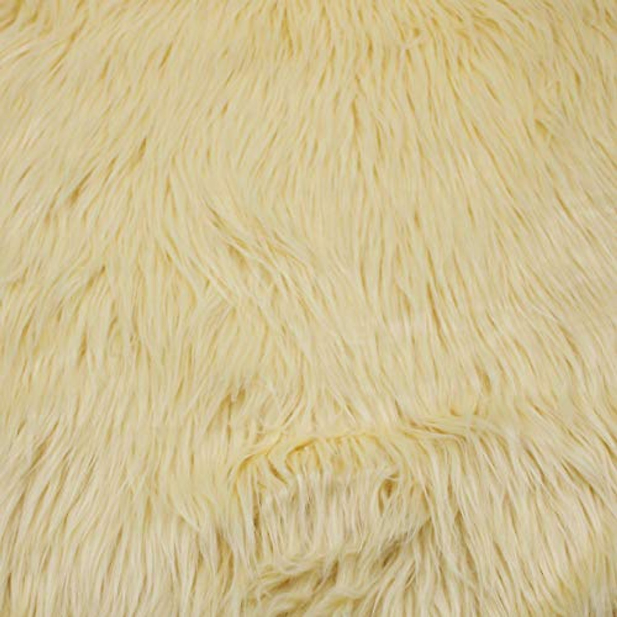 Stylish Fabric 60" Wide 1-2 Inches Long Pile Luxury Shag Fur (Maize, 1 Yard)