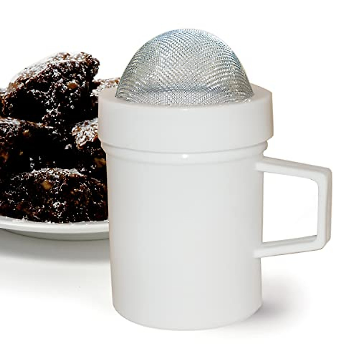 Norpro Multipurpose Sugar Flour Powdered Sugar Shaker Dust Sifter 4.25" Tall New,White