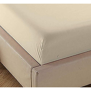 4U'LIFE Single Fitted Sheet, Prime 1800 Series, Ultra Soft & Comfortable, Double Brushed Microfiber (Dull Beige, Cal-King)