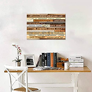 Woxfcart Quotes Canvas Wall Art - Motivational Inspirational Pictures for Office Brown Walls Decor with Framed 24x16