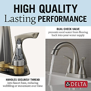 Delta Faucet Broadmoor Pull Down Bathroom Faucet Brushed Nickel, Bathroom Faucet, Bathroom Sink Faucet with Pull Down Sprayer, Centerset Bathroom Faucet with Magnetic Docking, Matte Black 25765LF-SSPD