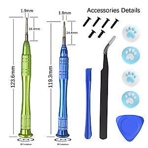 Joystick Replacement for Switch Lite,Repair Joystick Replacement Tool Kit for Switch lite and Nintendo Joycon Controller with Triwing Screwdriver,Thumb Grip Caps& Tweezers